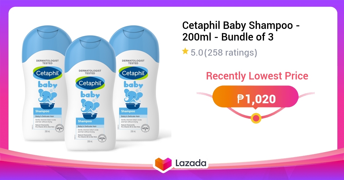 Cetaphil Baby Shampoo - 200ml - Bundle of 3
