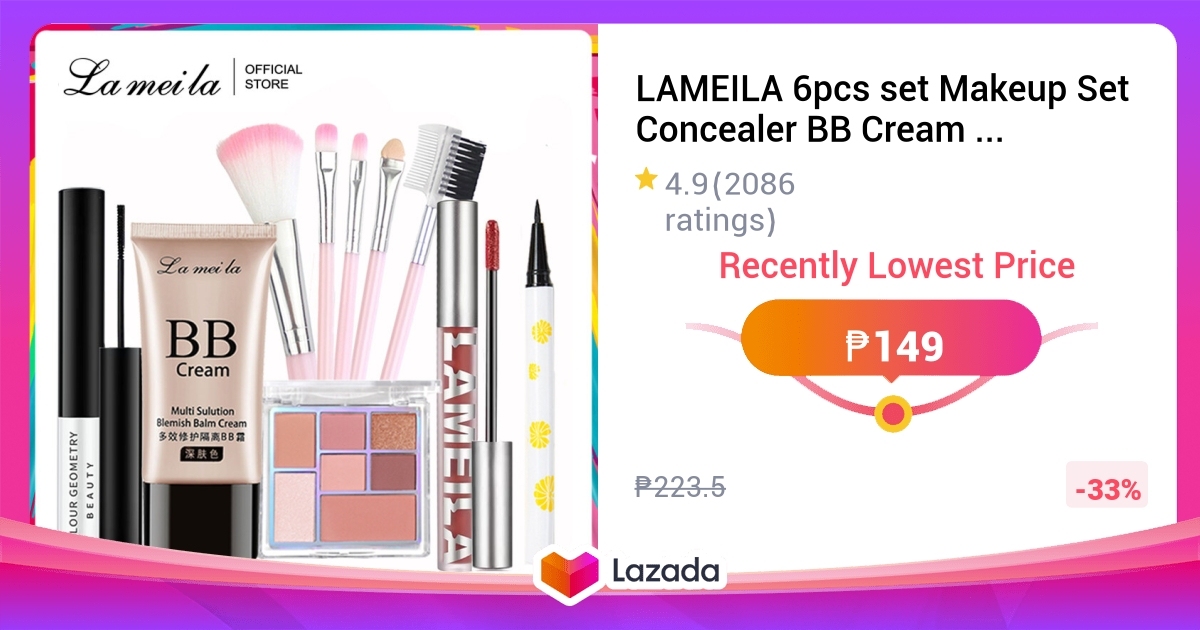 LAMEILA 6pcs set Makeup Set Concealer BB Cream + Eyeshadow + Liquid ...