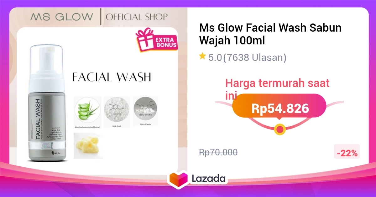 Ms Glow Facial Wash Sabun Wajah 100ml