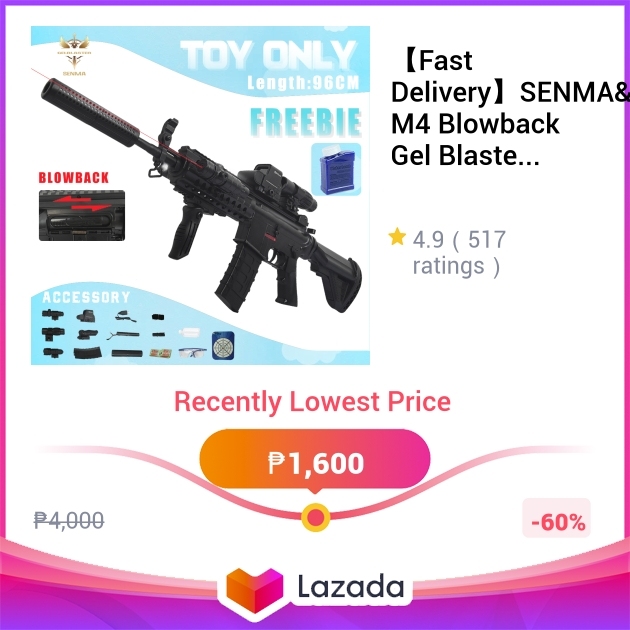 【Fast Delivery】SENMA&TG M4 Blowback Gel Blaster Toy Indoor CQB for Boys Christmas Gifts Electric ...