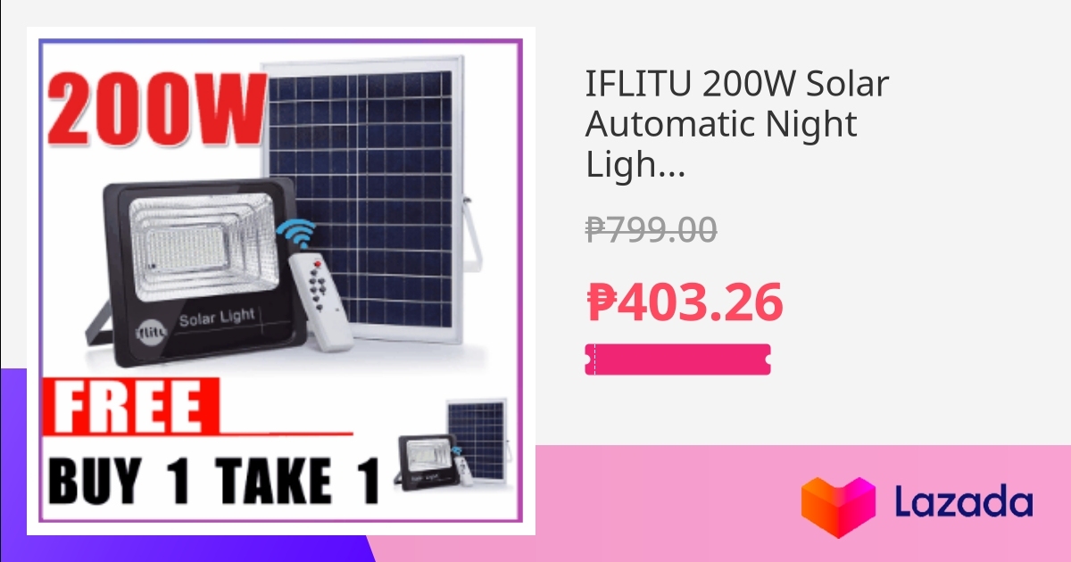 IFLITU 200W Solar Automatic Night Light Solar Lights Outdoor Waterproof ...