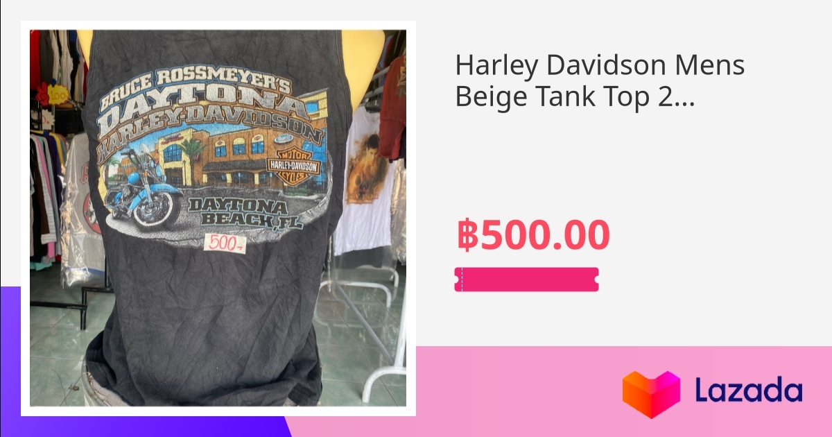 Harley Davidson Mens Beige Tank Top 23 In Armpit