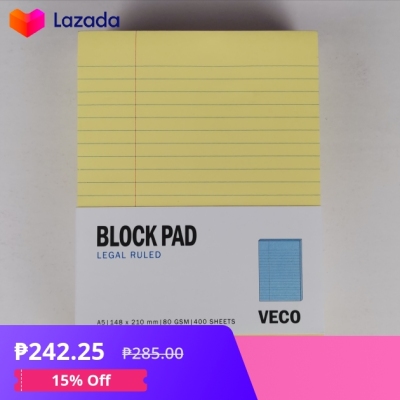 Veco Paper Block Pad Legal Ruled 6x8.5in 400sheets (1pc)