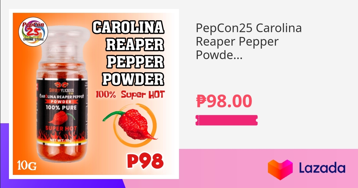 PepCon25 Carolina Reaper Pepper Powder 10g (Shrimpilycious) I 100% Pure ...