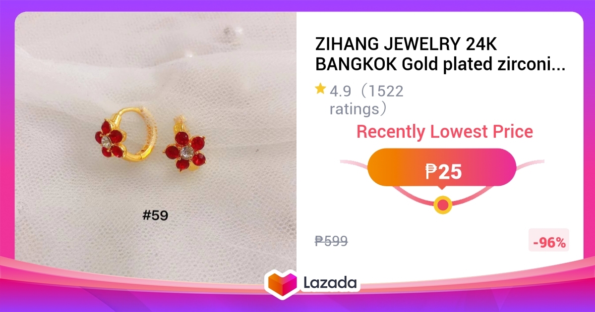 ZIHANG JEWELRY 24K BANGKOK Gold plated zirconia jiya stone Clip ...
