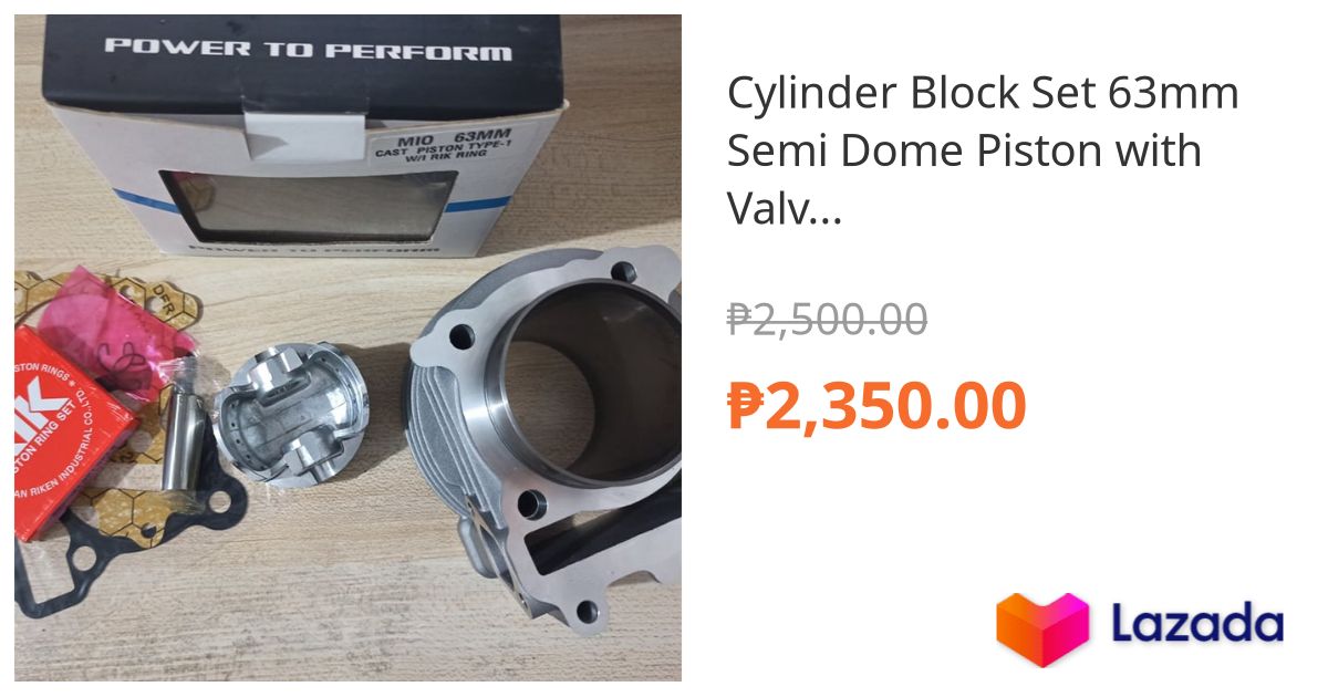 Cylinder Block Set 63mm Semi Dome Piston with Valve Pocket Cast (Mio ...