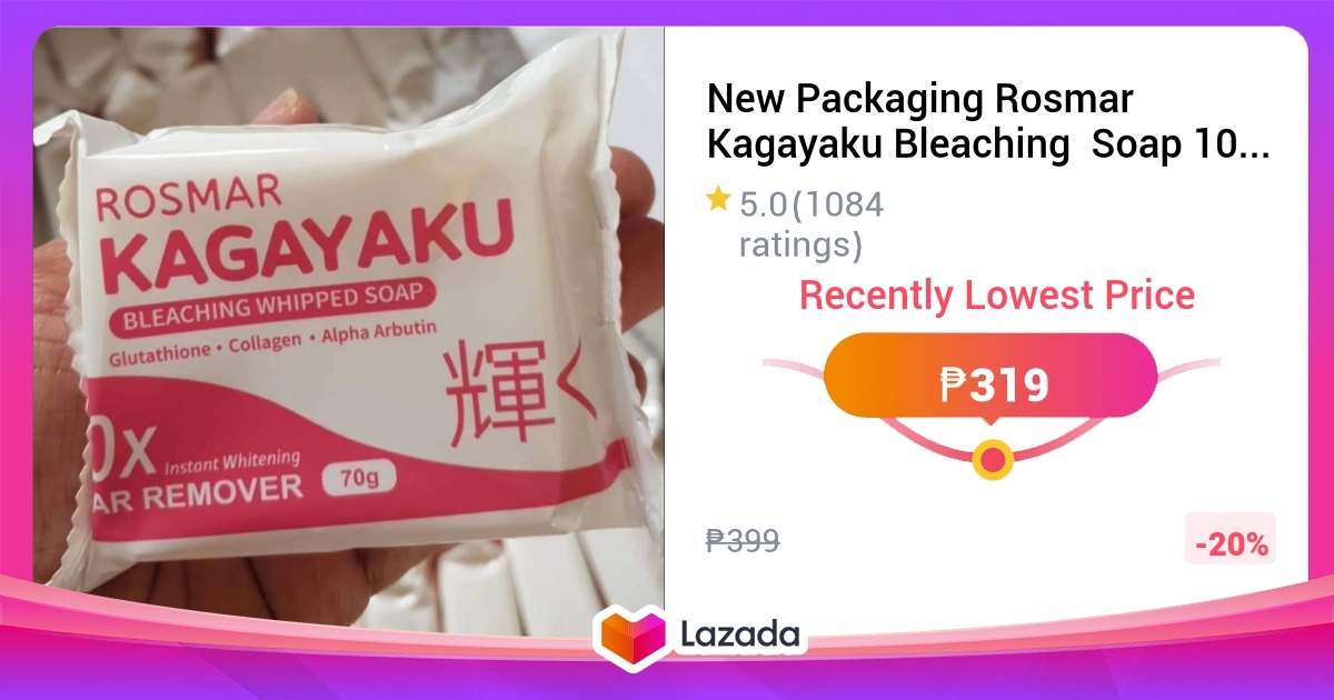 New Packaging Rosmar Kagayaku Bleaching Soap 10x Instant Whitening Scar ...