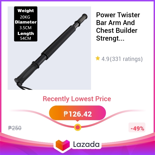 Power Twister Bar Arm And Chest Builder Strength Fitness Equipment 20 ...