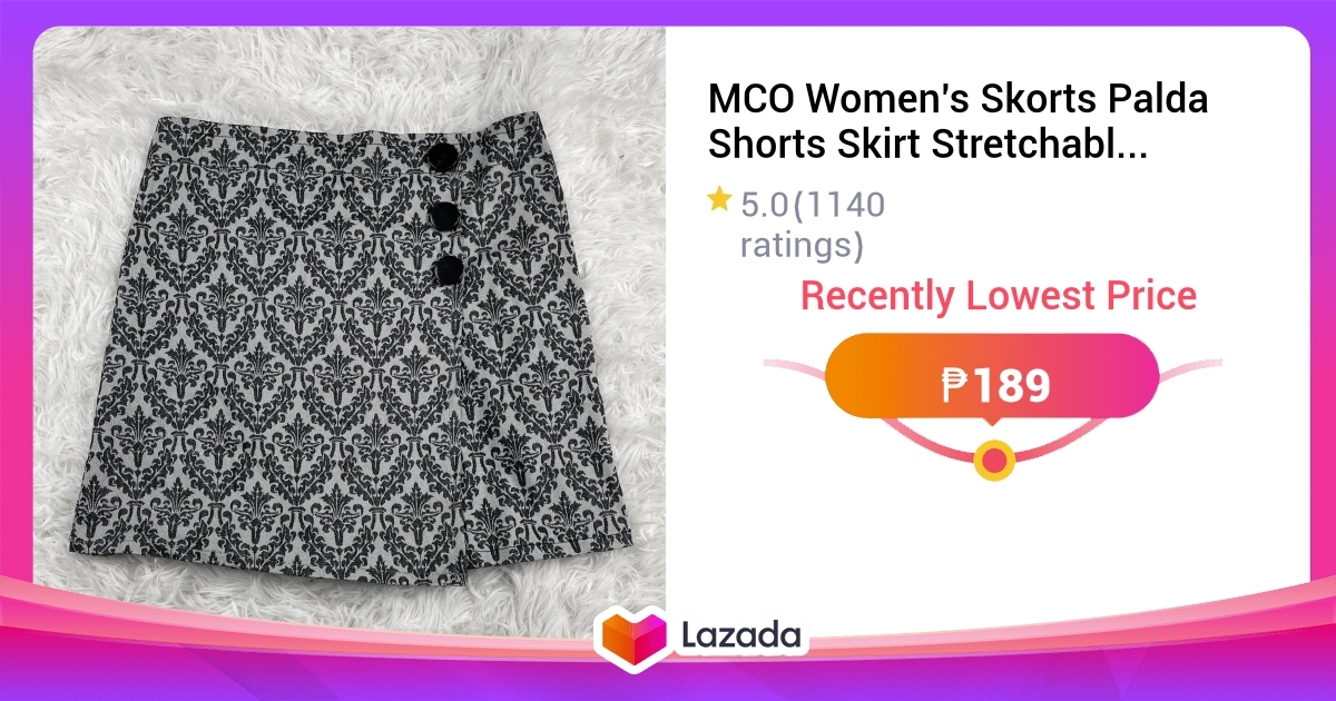 MCO Women’s Skorts Palda Shorts Skirt Stretchable High Quality Plain ...
