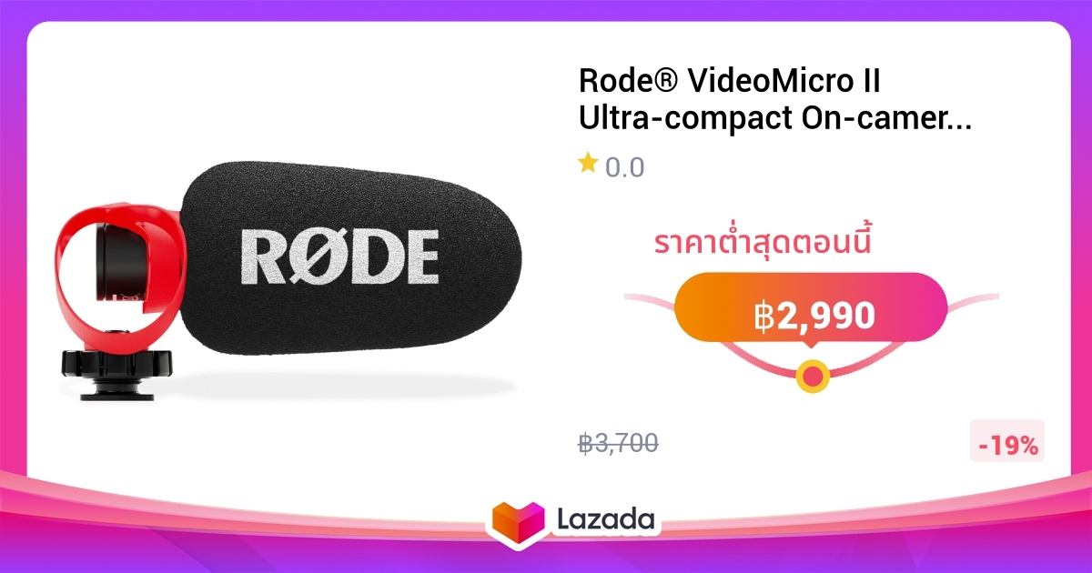 Rode® VideoMicro II Ultra-compact On-camera Microphone ** 1 Year ...