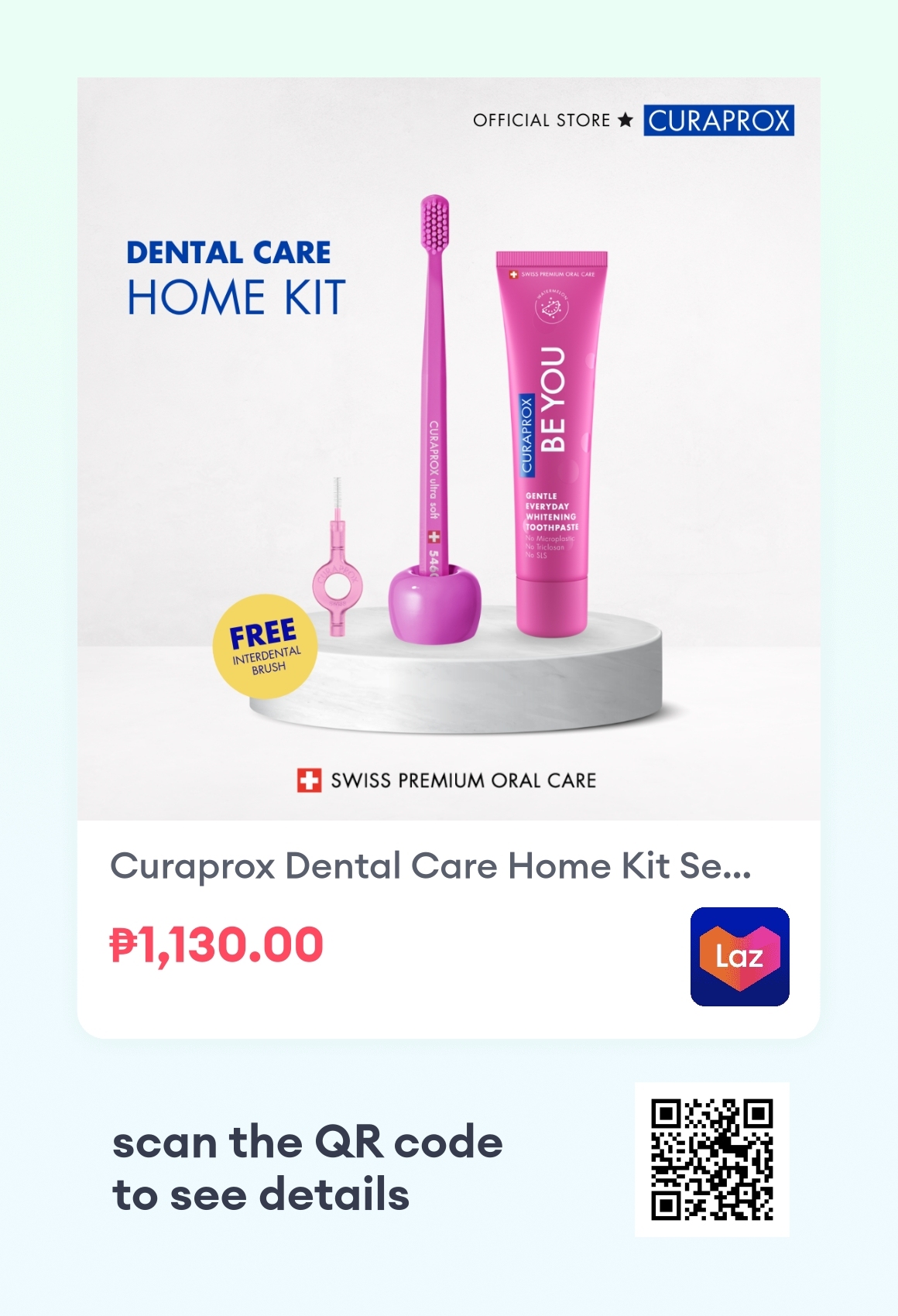 Curaprox Dental Care Home Kit Set CS 5460 toothbrush, BE YOU toothpaste ...