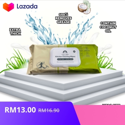 EXTRA THICK Clean and Green Kitchen Wipes 80pcs Kitchen wet tissue ...