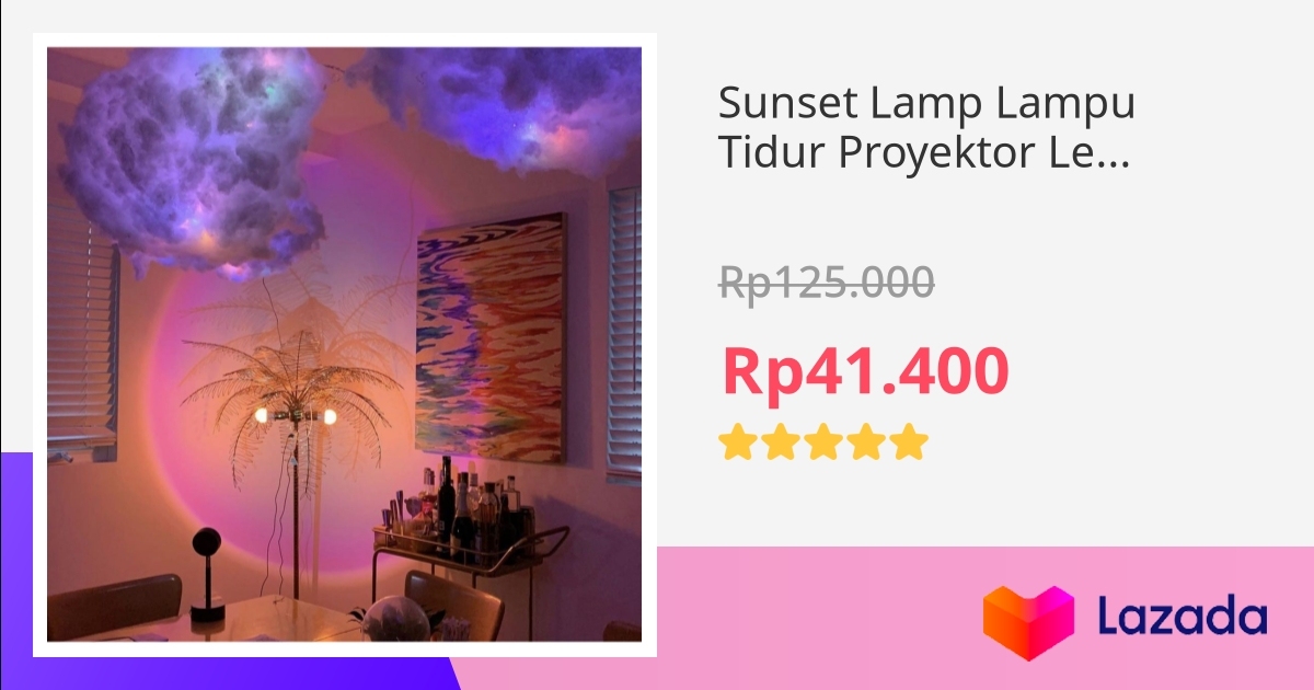 Sunset Lamp Lampu Tidur Proyektor Led Motif Matahari Terbenam Warna ...