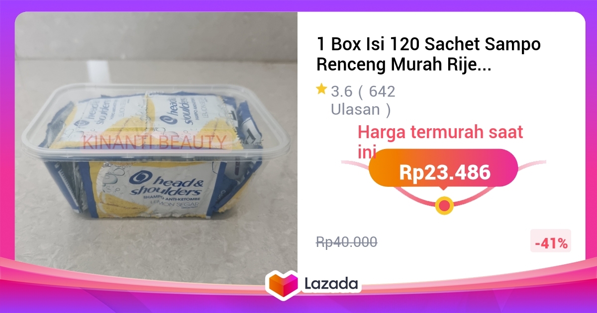 1 Box Isi 120 Sachet Sampo Renceng Murah Rijek Pabrik