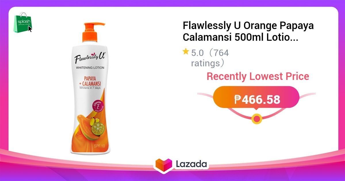 Flawlessly U Orange Papaya Calamansi 500ml Lotion set of 2