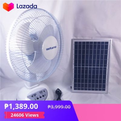 12 inch Solar fan KUKU RECHARGEABLE SOLAR LED DESK FAN (WITH MULTI ...