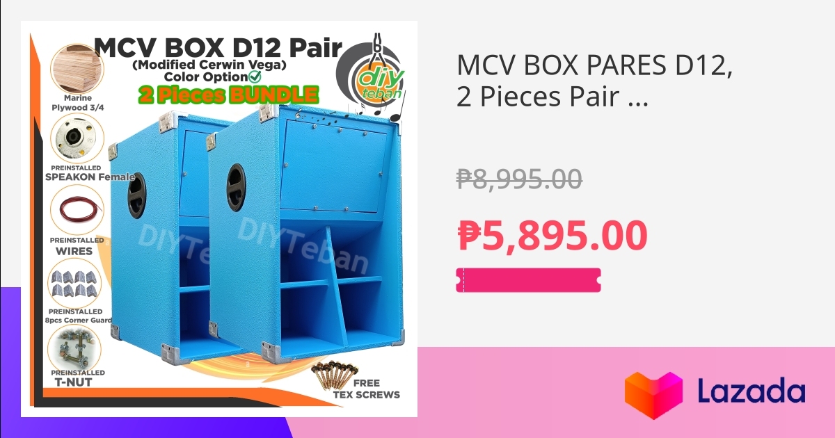 MCV BOX PARES D12, 2 Pieces Pair ( Modified Cerwin Vega ) Box Or with ...