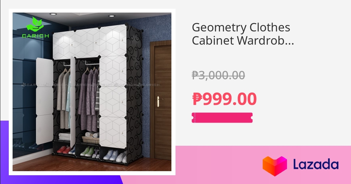 Geometry Clothes Cabinet Wardrobe Screwless Stackable Multipurpose ...