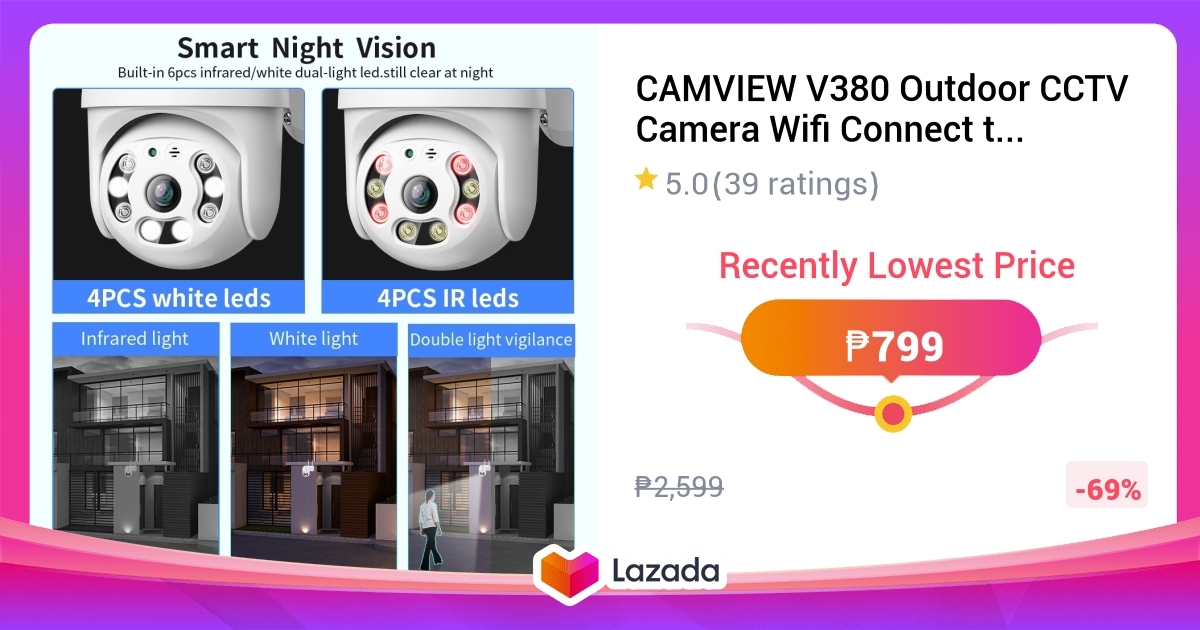 CAMVIEW V380 Outdoor CCTV Camera Wifi Connect to Cellphon Wireless CCTV ...