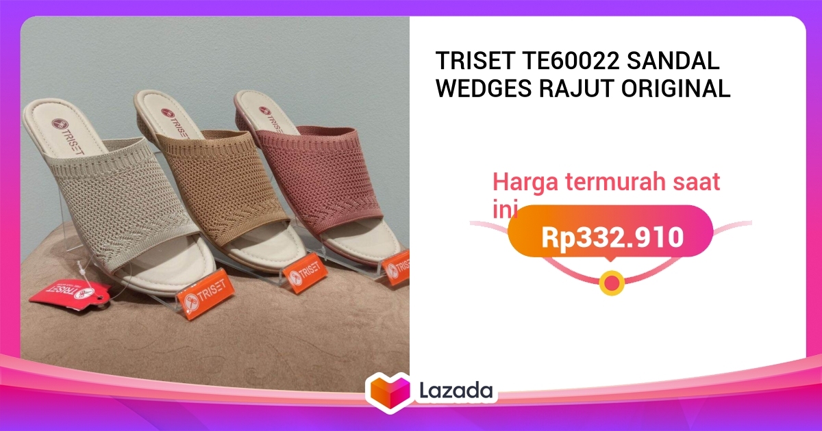 TRISET TE60022 SANDAL WEDGES RAJUT ORIGINAL