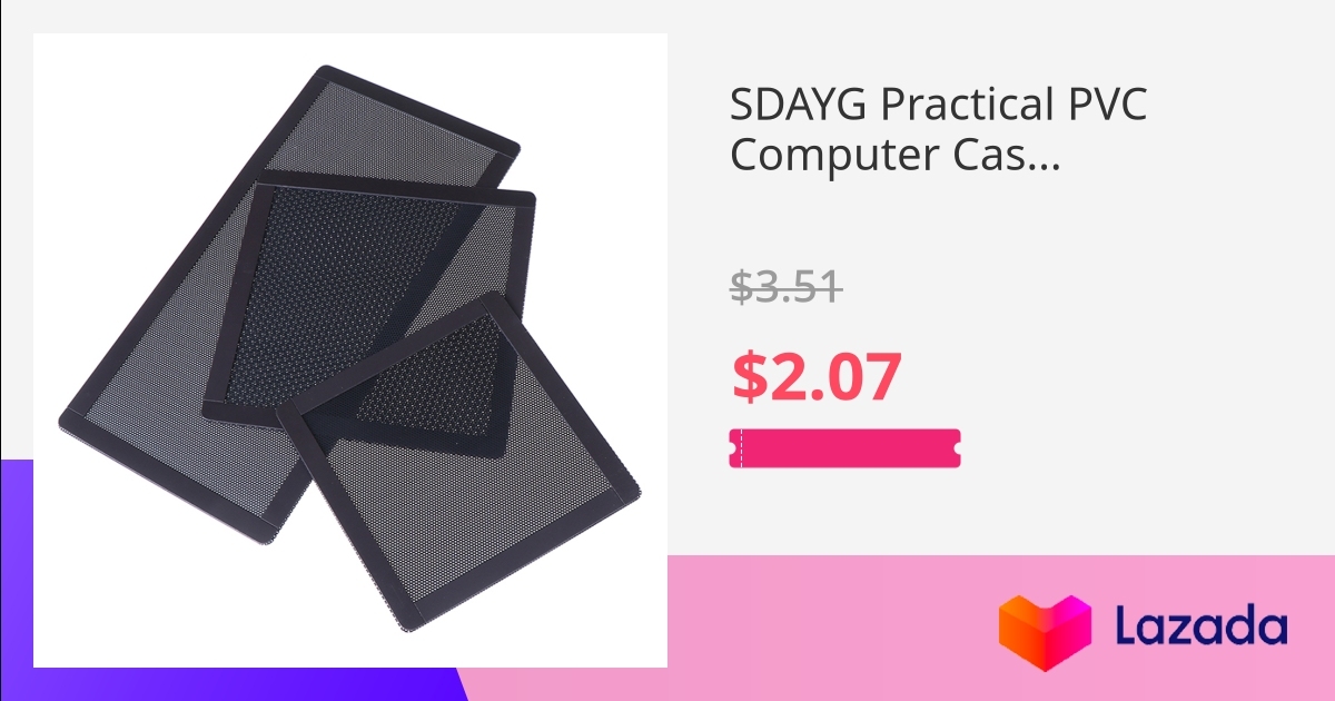 SDAYG Practical PVC Computer Case Magnetic Dust Filter Mesh PC Case Cooling Fan Computer Guard ...