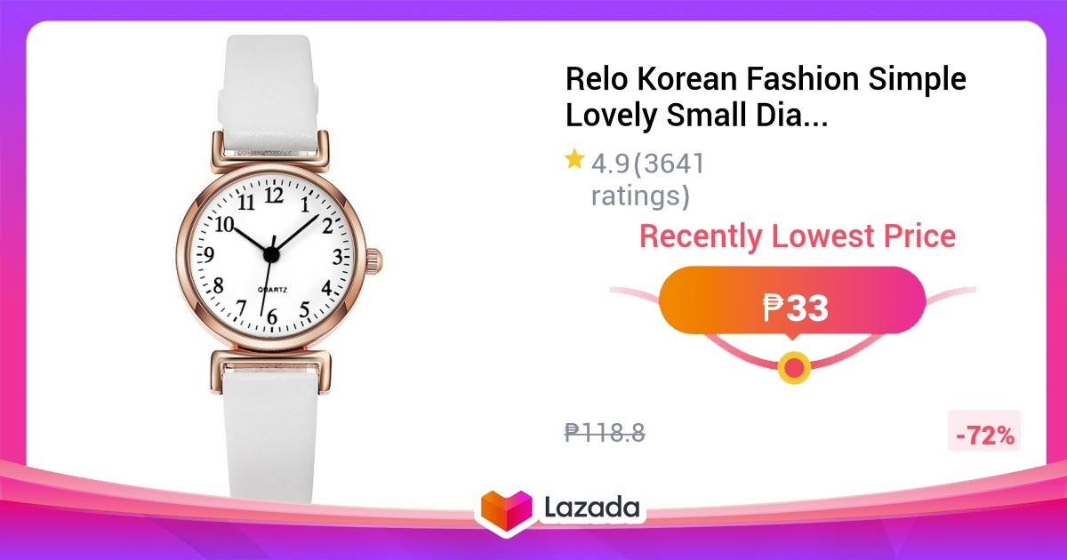 Relo Korean Fashion Simple Lovely Small Dial Watch Casual Leather Strap ...