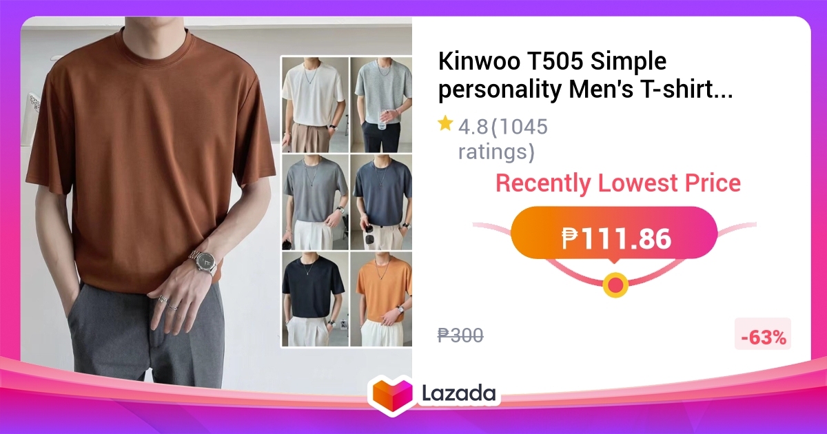 Kinwoo T505 Simple personality Men's T-shirts high quality cotton short ...