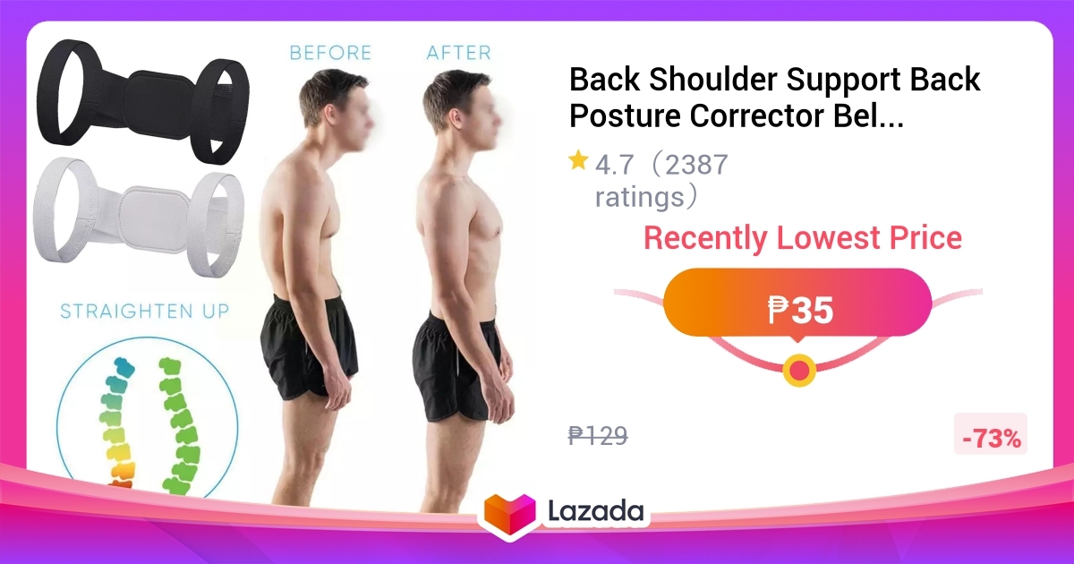 Back Shoulder Support Back Posture Corrector Belt Adjustable Body Brace ...