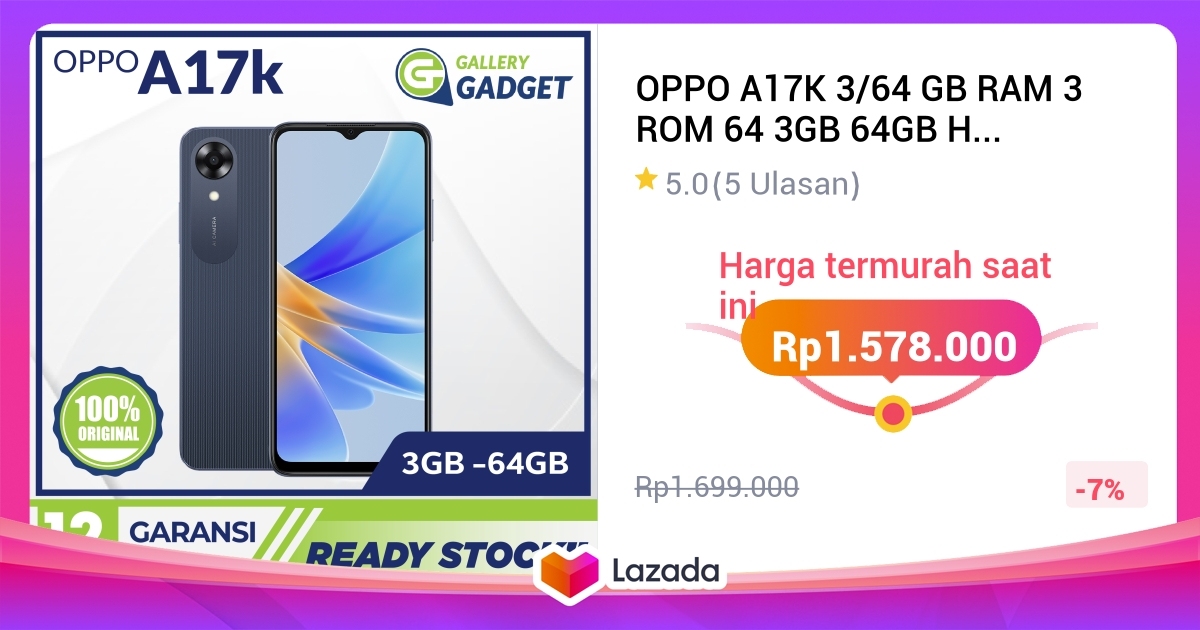 OPPO A17K 3/64 GB RAM 3 ROM 64 3GB 64GB HP Smartphone Android Original ...