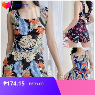 LESEKA Tanya Backless Printed Romper Short Sleeveless High Quality ...