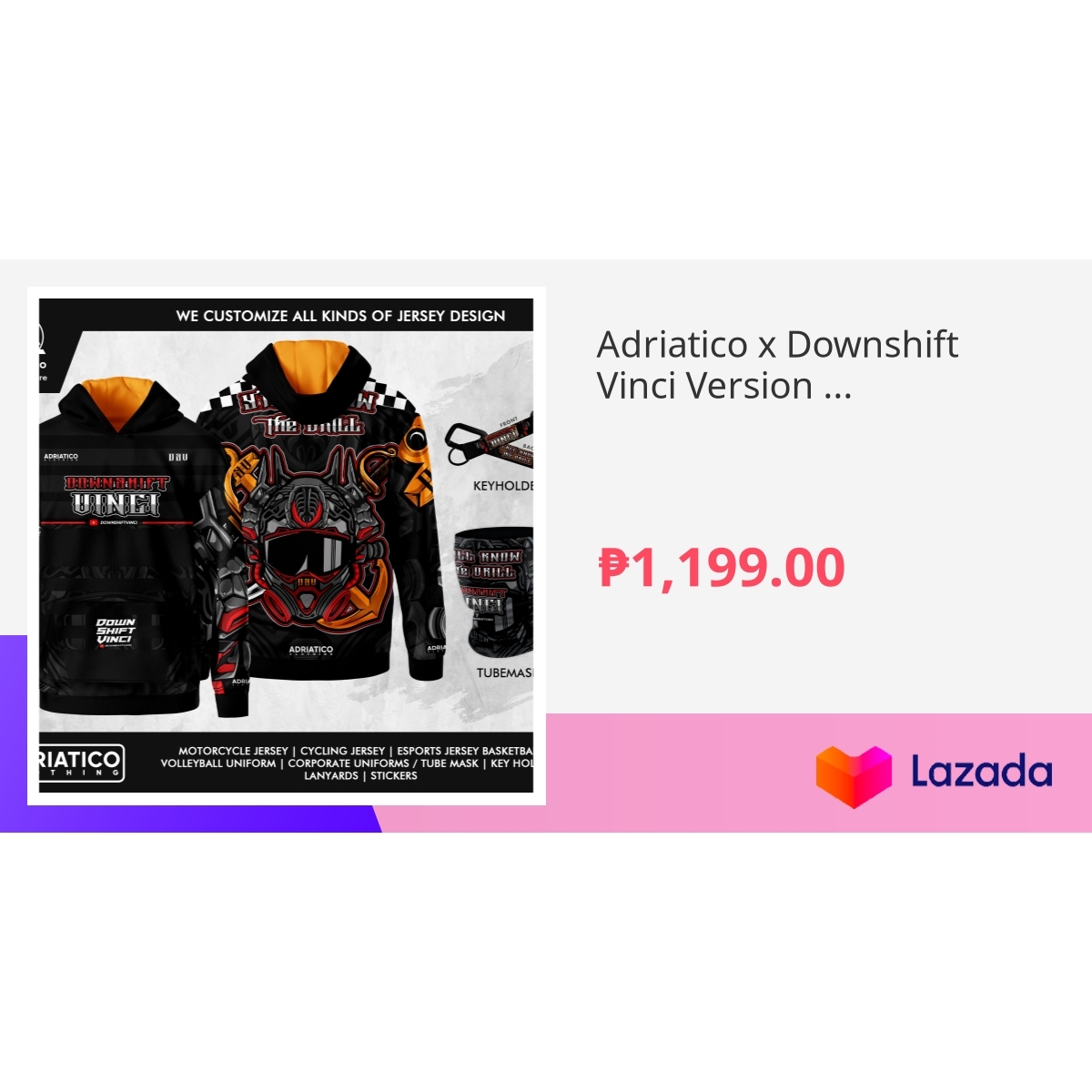 Adriatico x Downshift Vinci Version 2 "MOTOVLOG" Motorcycle Riding Jersey