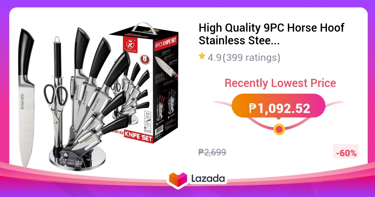 High Quality 9PC Horse Hoof Stainless Steel Kitchen Knife Set With ...