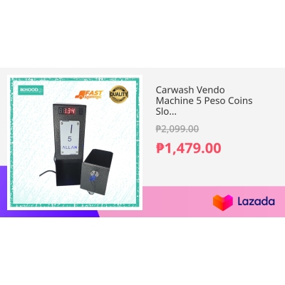 Carwash Vendo Machine 5 Peso Coins Slot Old and New (ADJUSTABLE TIME ...
