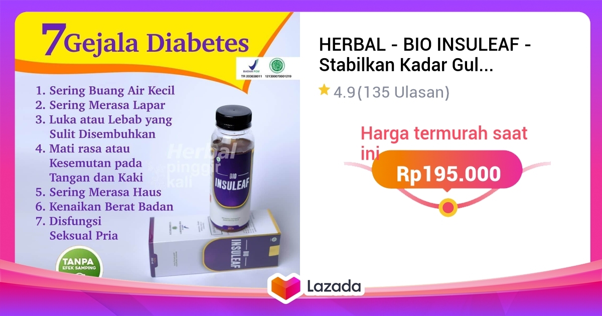 HERBAL - BIO INSULEAF - Stabilkan Kadar Gula Darah (1 botol)