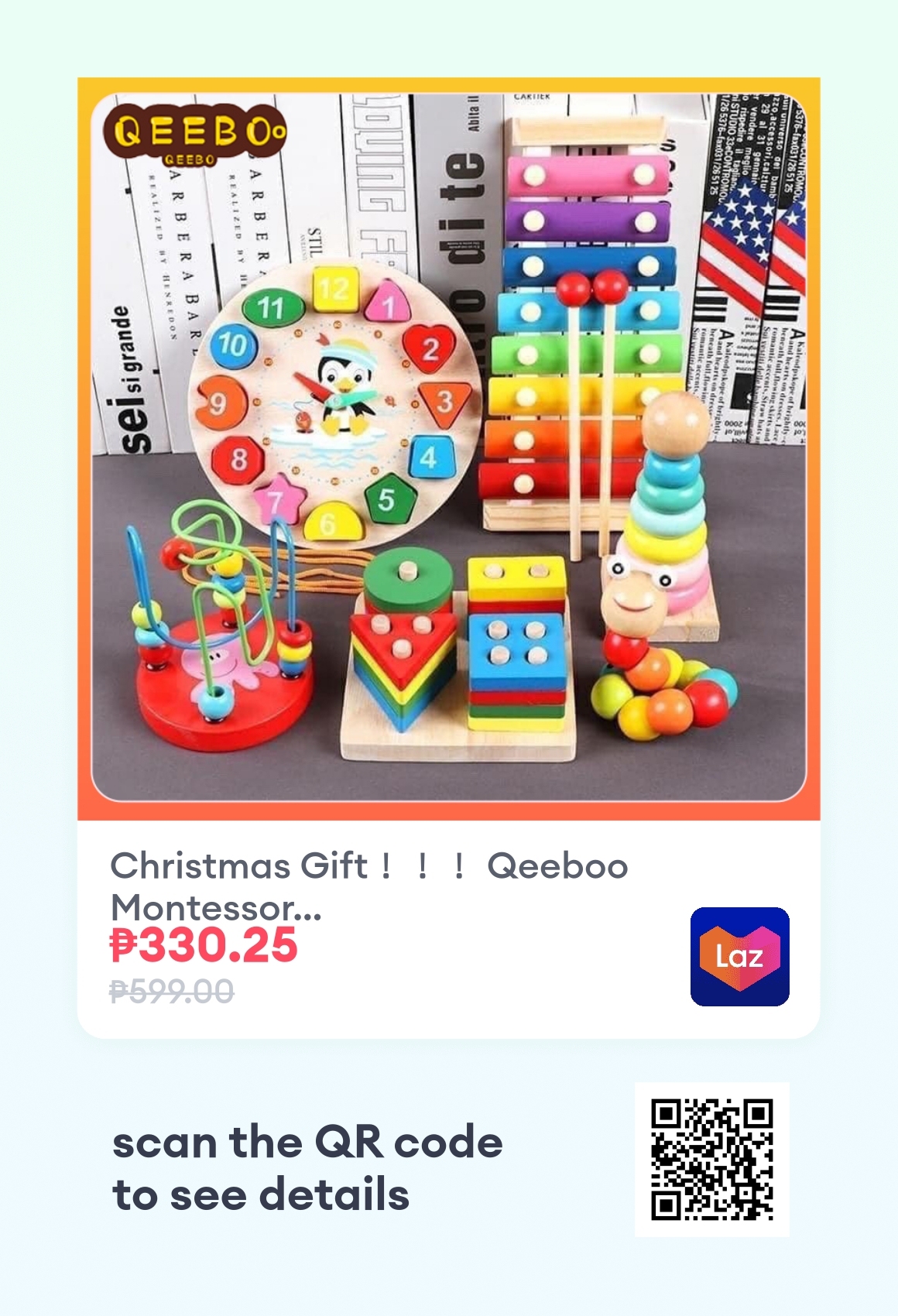 Christmas Gift ！！！Qeeboo Montessori Baby Early Learning Toys For ...