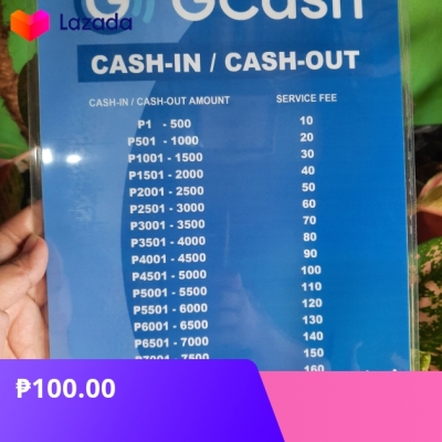 Laminated Cash In Cash Out Rate A4 size (For Customize rates just leave ...