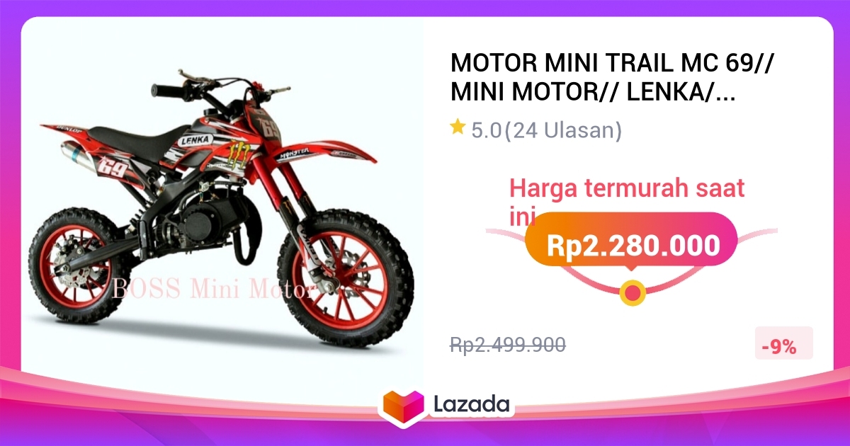 MOTOR MINI TRAIL MC 69// MINI MOTOR// LENKA// MOTOR BENSIN ANAK// MURAH