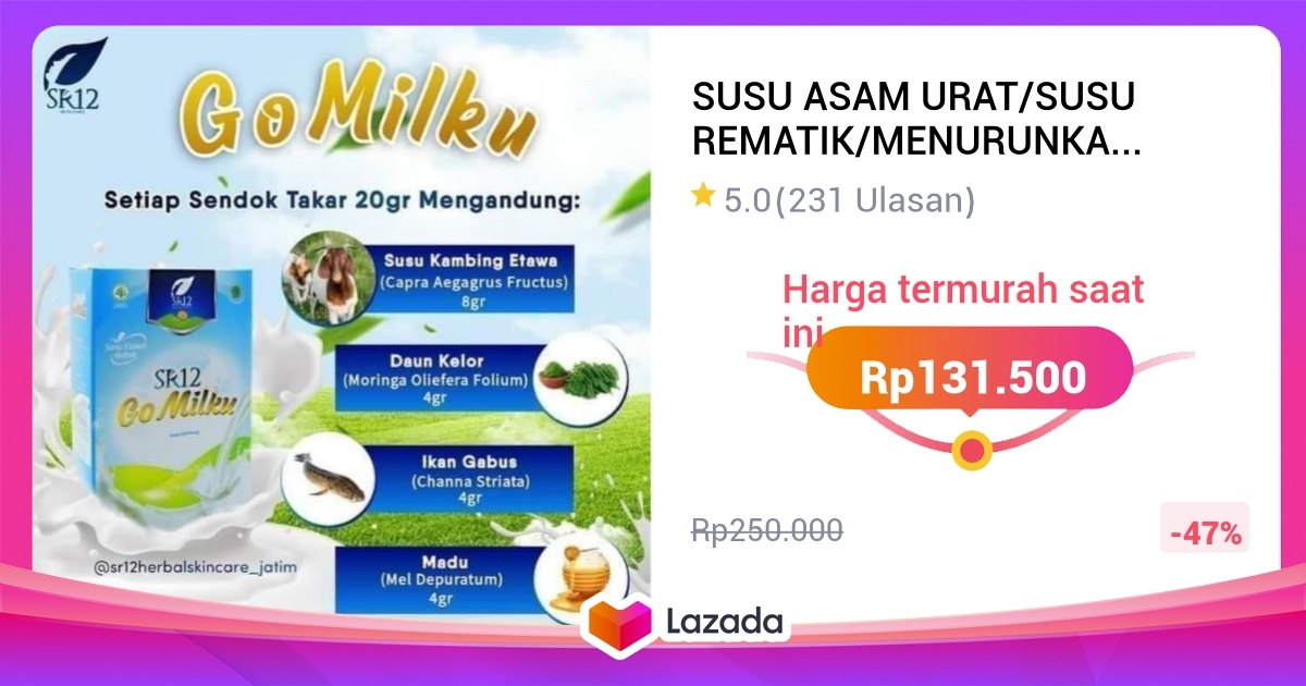 SUSU ASAM URAT/SUSU REMATIK/MENURUNKAN KOLESTROL/MENURUNKAN DARAH ...