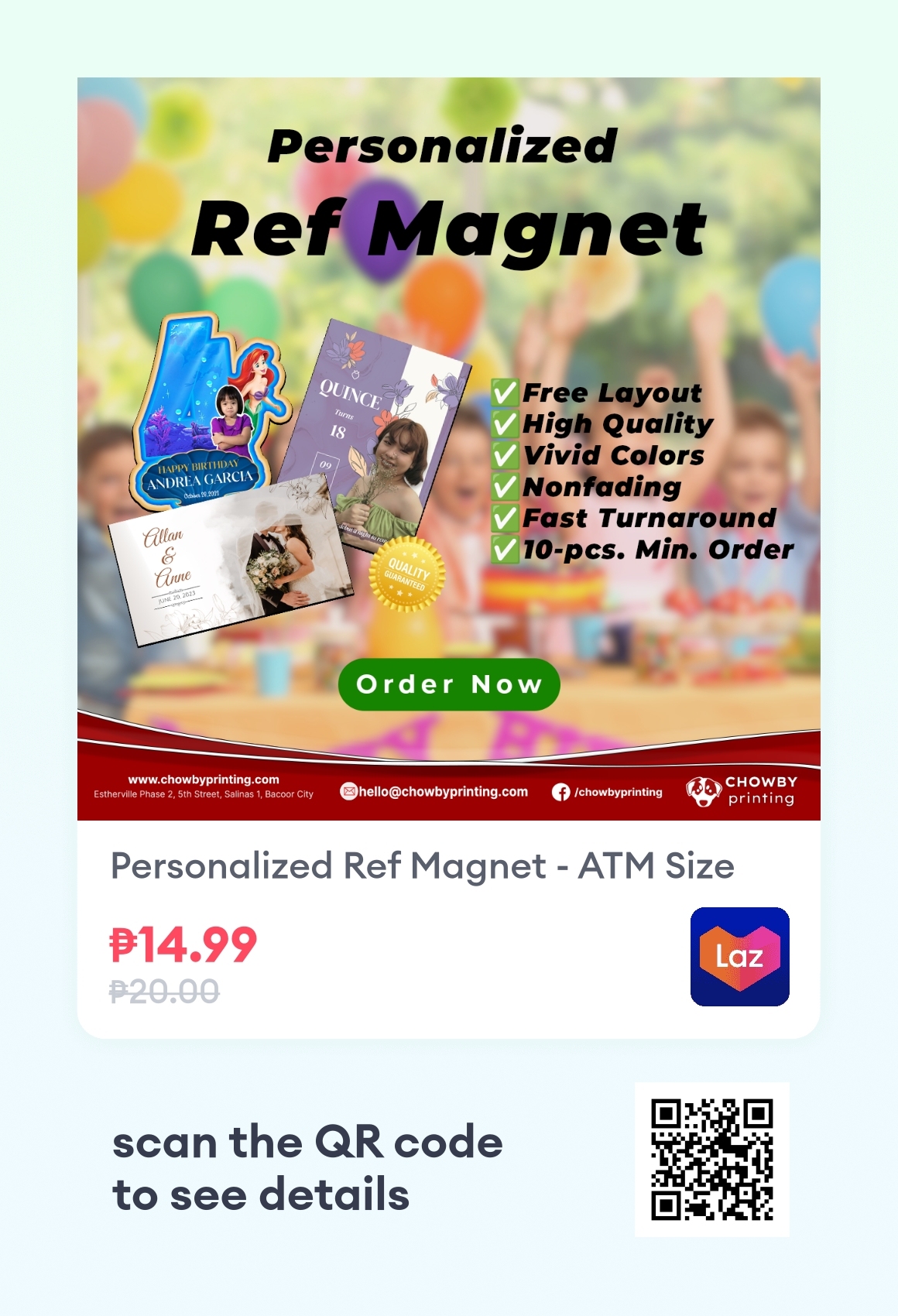 Personalized Ref Magnet - ATM Size