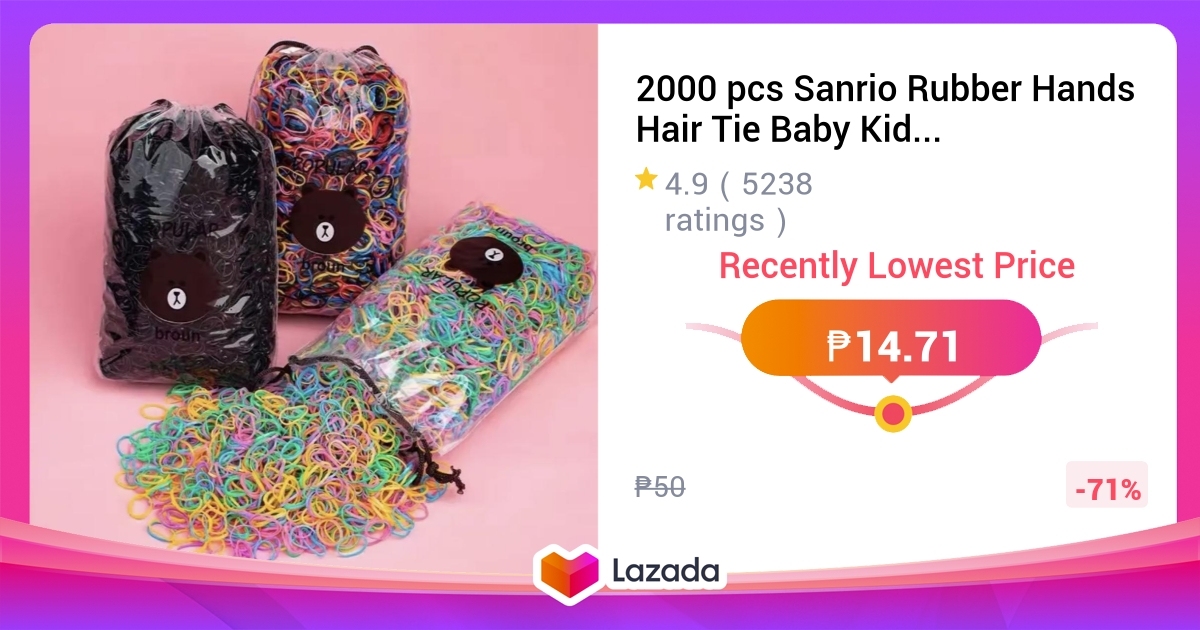 2000 pcs Sanrio Rubber Hands Hair Tie Baby Kids Hair Band Hair Tie ...