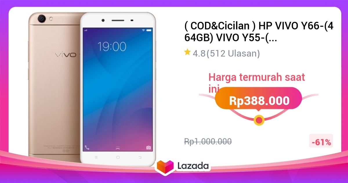 ( COD&Cicilan ) HP VIVO Y66-(4 64GB) VIVO Y55-(3 32GB) VIVO Y67-(6 128GB) Garansi Toko 1Tahun