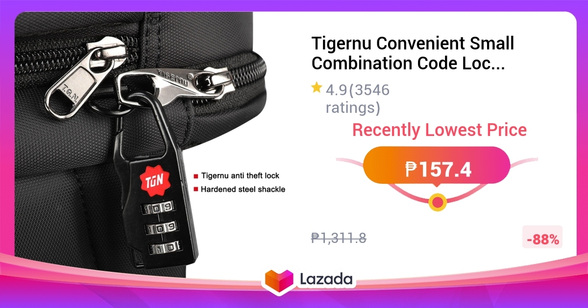 Tigernu Convenient Small Combination Code Lock Padlock(black) - intl