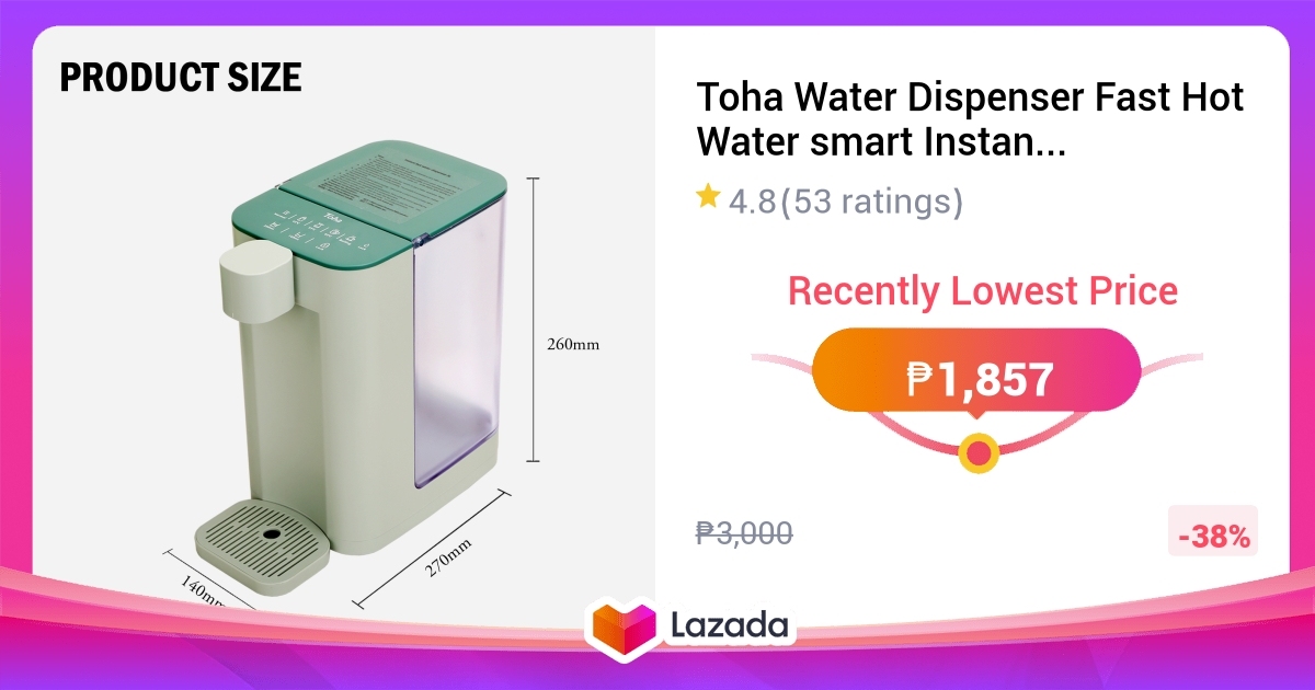 Toha Water Dispenser Fast Hot Water smart Instant Heating Dispensing ...