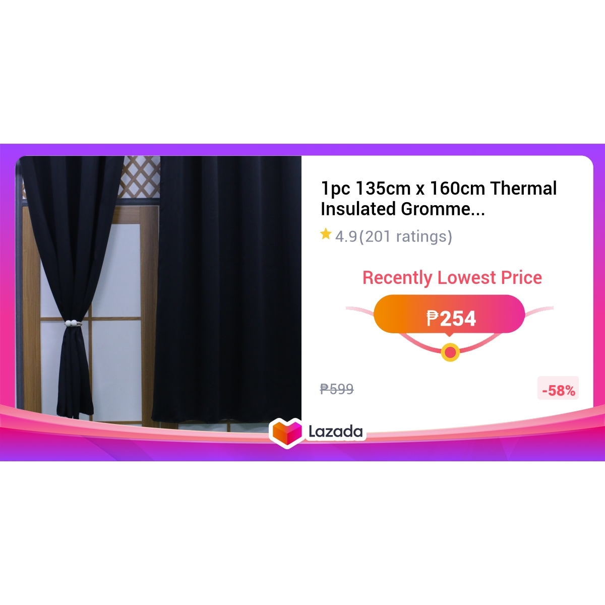 1pc 135cm x 160cm Thermal Insulated Grommet Window Size Blackout ...