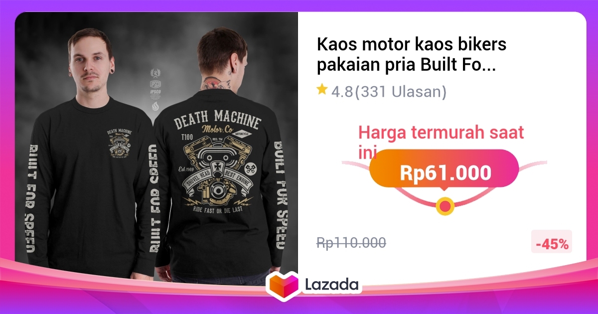 Kaos motor kaos bikers pakaian pria Built For Speed