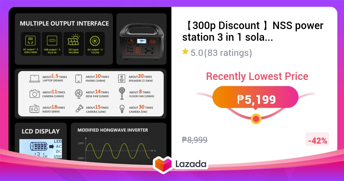 【300p Discount 】NSS power station 3 in 1 solar generator 150w 12000mah ...