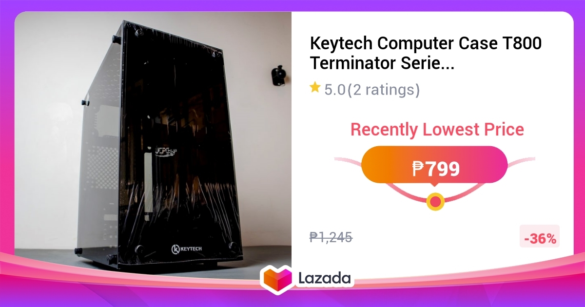 Keytech Computer Case T800 Terminator Series Tempered Glass Gaming Mini ...