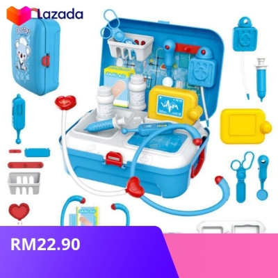 Medical Backpack Doctors Toys Set 17Pcs Pretend Play Mainan Budak ...