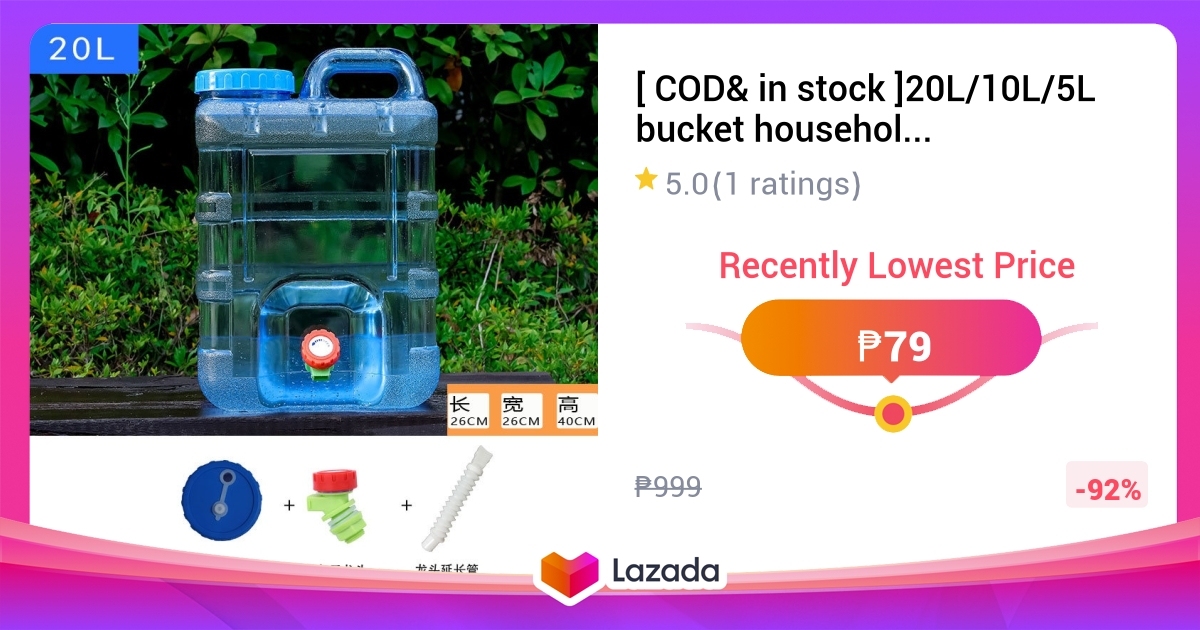 [ COD& in stock ]20L/10L/5L bucket household storage bucket Pure water ...