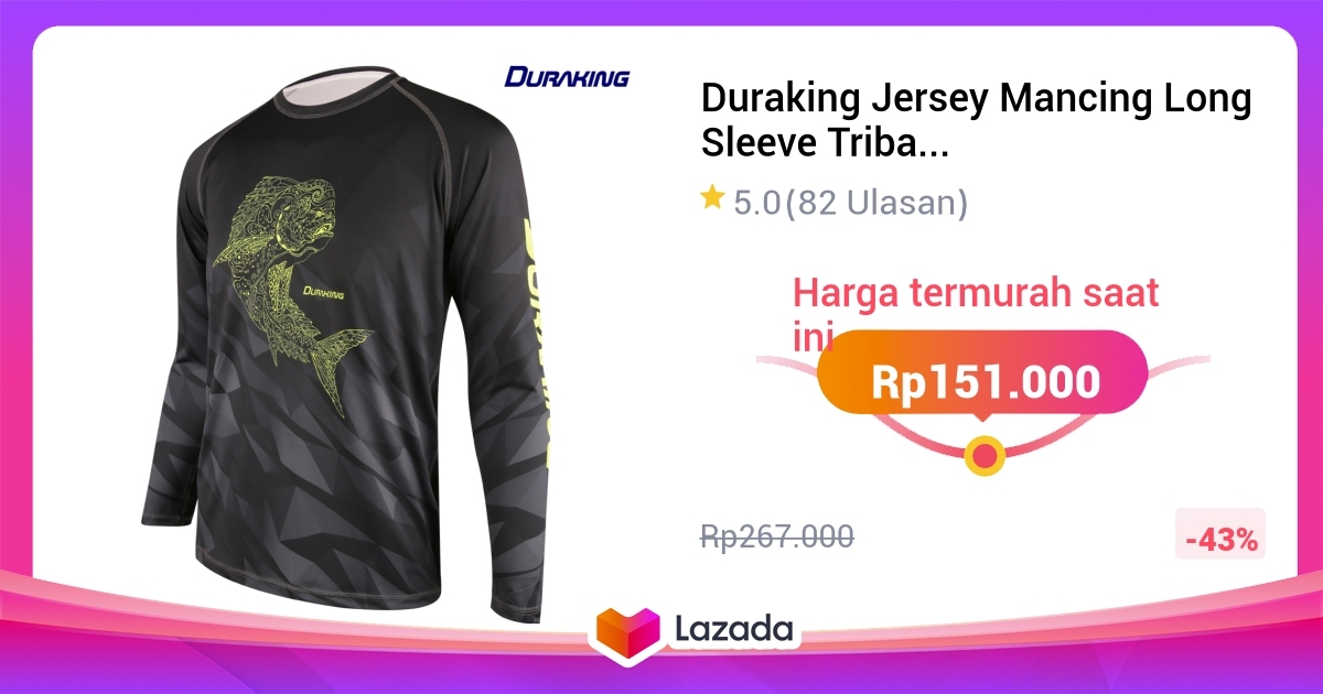 Duraking Jersey Mancing Long Sleeve Tribal Mahi-Mahi